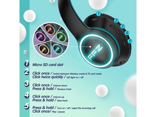 Click here for Kids Wireless Headphones  Colorful LED Lights Blue... prices