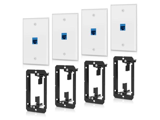 Click here for 4 Pack Ethernet Wall Plate 1 Port Keystone Jack Bl... prices
