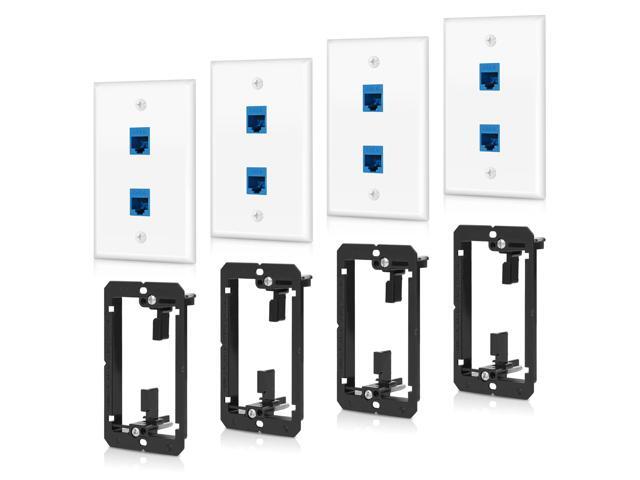 Click here for 4 Pack Ethernet Wall Plate 2 Port Keystone Jack Bl... prices