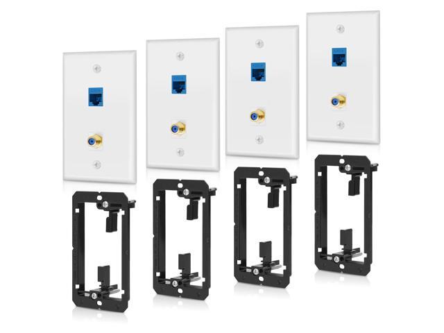 Click here for 4 Pack Ethernet Coax Wall Plate 2 Port Cat6 RJ45 F... prices