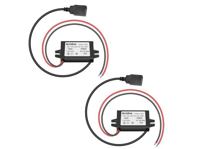 Click here for 2-Pack 12V 24V DC to 5V 3A USB Female DC Converter... prices
