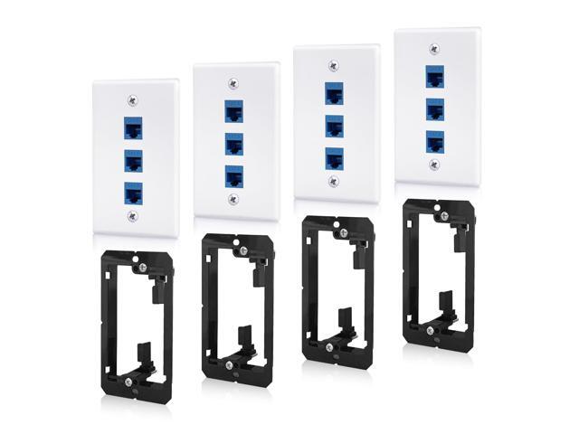 Click here for 4 Pack Ethernet Wall Plate 3-Port Cat6 Keystone Ja... prices