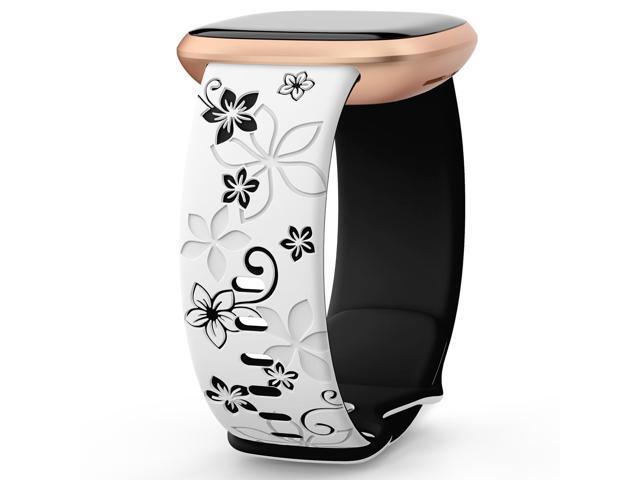 Click here for Floral Engraved Bands  Soft Cute Two-Tone Flower S... prices