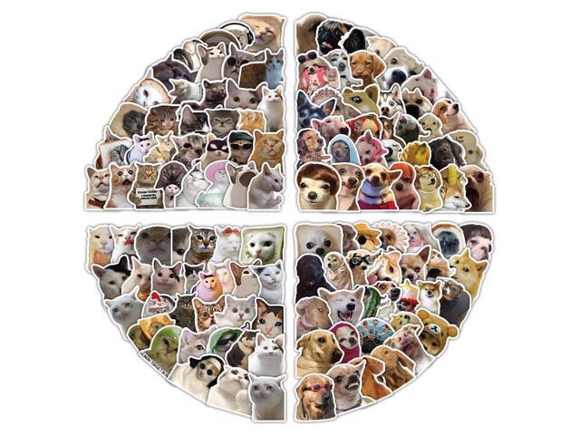 Click here for 200Pcs Cat and Dog Meme Stickers  Funny Meme Stick... prices