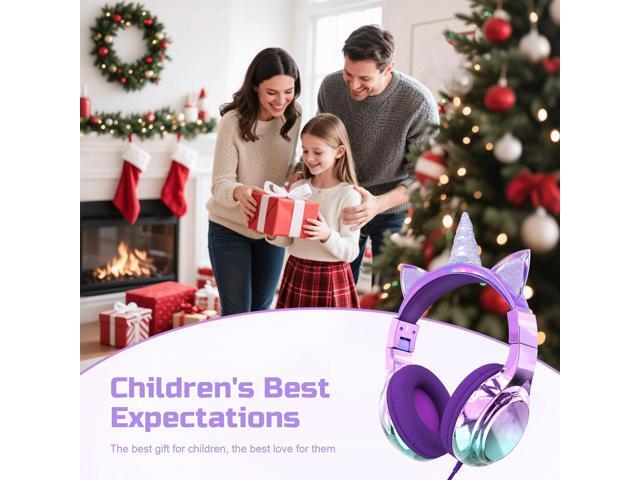 Click here for Kids Unicorn Headphones Wired with Mic  85/94dB Sa... prices