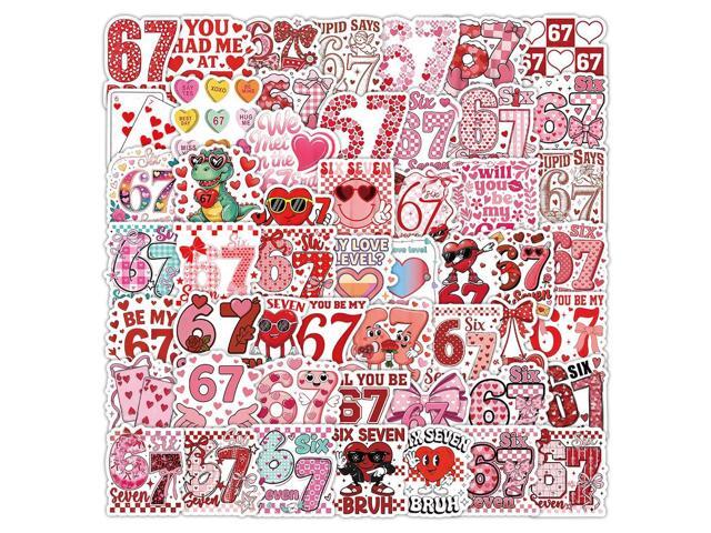 Click here for 60PCS 6 7 Meme Valentines Stickers  Love Vinyl Wat... prices