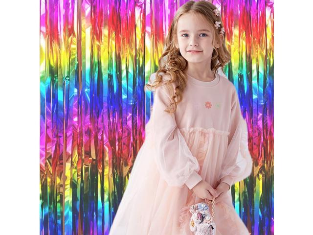 Click here for 2 Packs Rainbow Party Decorations  Foil Fringe Cur... prices