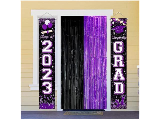 Click here for Graduation Decorations 2026 Purple Black Foil Frin... prices