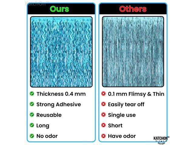 Click here for Xtralarge Wavy Blue Foil Fringe Curtain - Pack of... prices