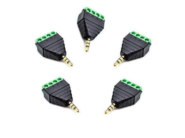 Click here for 5 Pack 1/8 3.5mm TRRS Male Jack Terminal Block Con... prices
