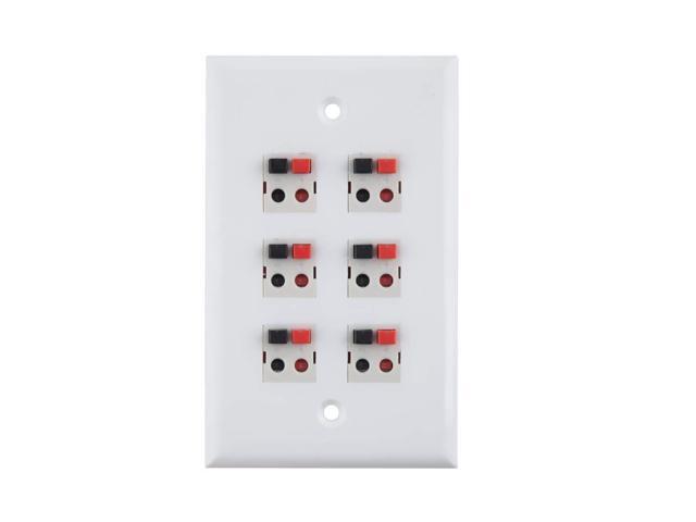Click here for 6-Port Speaker Wall Plate - White (6-Port) prices