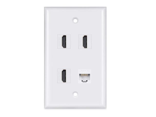 Click here for Wall Plate 4 Port  Cat6 Ethernet Wallplate  HDMI 2... prices