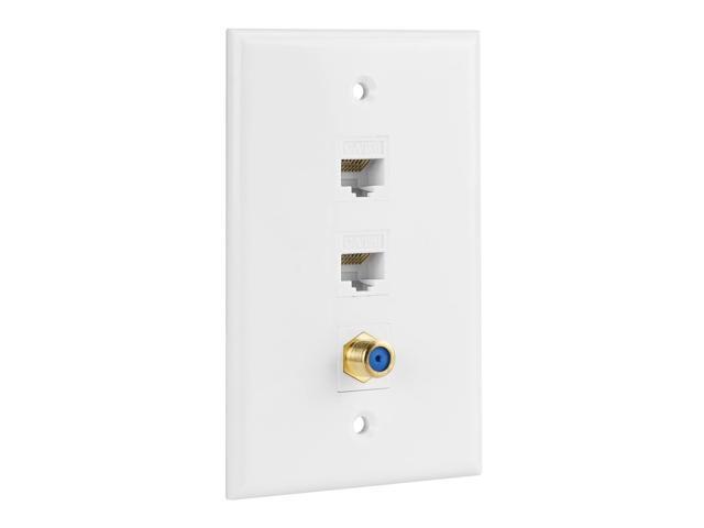 Click here for Wall Plate  2 Port Cat 6 RJ45 Keystone and 1 Port... prices