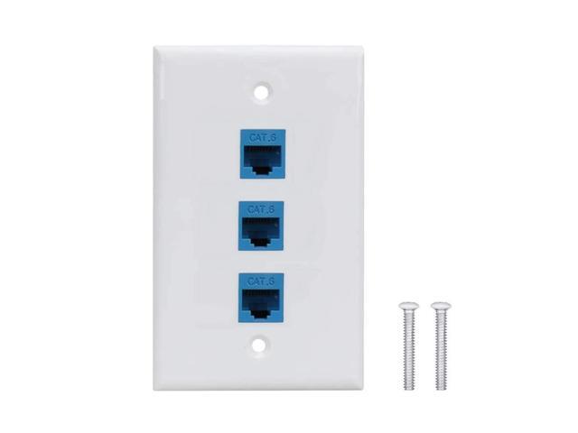 Click here for Ethernet Wall Plate 3 Port - Ethernet Cat6 RJ45 Wa... prices