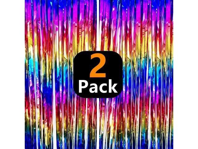 Click here for Rainbow Foil Fringe Curtain Metallic Streamers Tin... prices