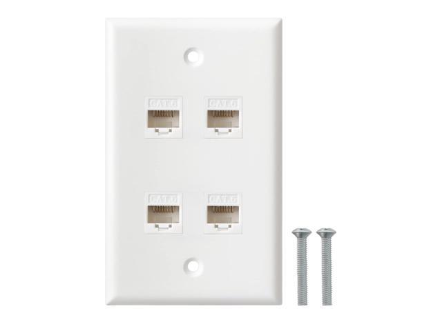 Click here for Wall Plate  4 Port Cat6 RJ45 Keystone Inline Coupl... prices