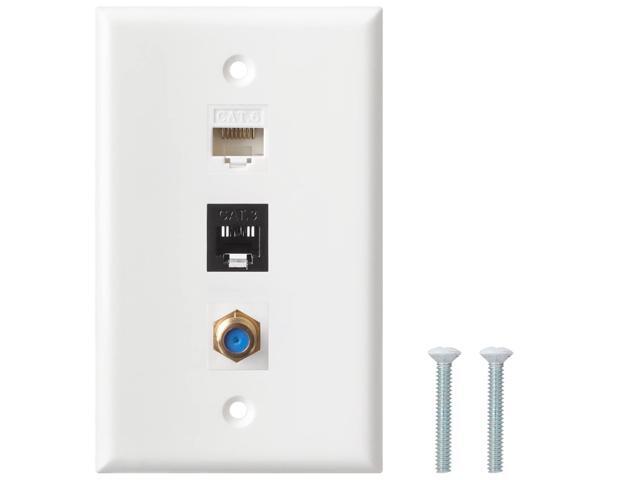 Click here for Wall Plate  1 Port Cat6 Keystone  1 Port RJ11/RJ12... prices
