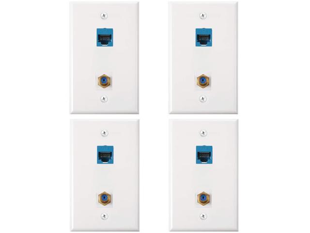 Click here for 4 Pack Ethernet Coax Wall Plates  Cat6 Coax Wall P... prices