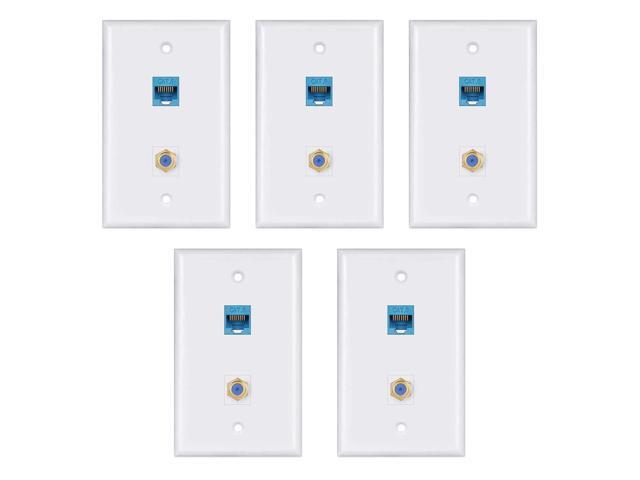 Click here for Wall Plate  Cat6 Gold-Plated Cable TV Coax F Type... prices