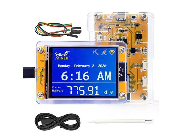 Click here for Syllorex Bitcoin Solo Miner 770KH/s ESP32 2.8 Disp... prices