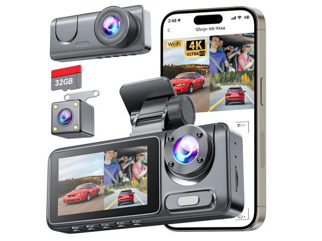 Click here for 3 Channel Dash Cam for Cars Front Rear Inside  4K... prices