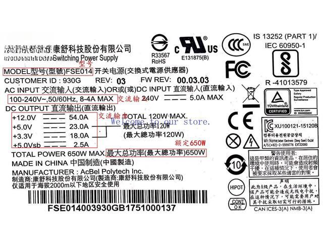 Click here for For AcBel/Kangshu FSE014 930G Rated 650W Server 1U... prices