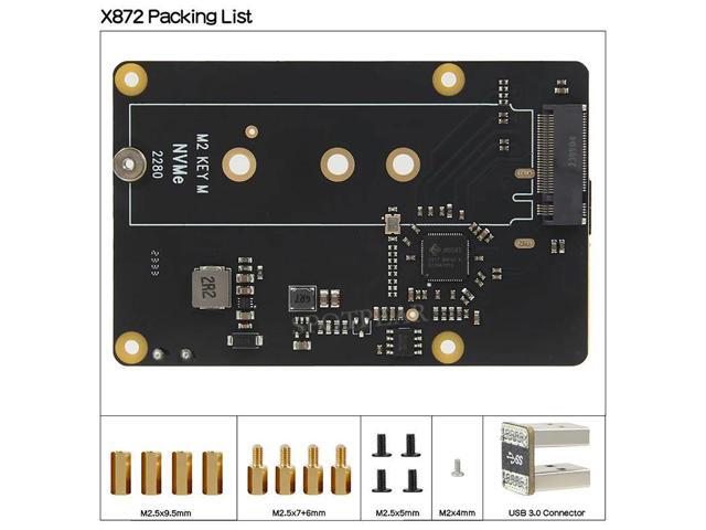 Click here for X872 Pi 4 USB To M.2 NVMe SSD Expansion Board NAS... prices