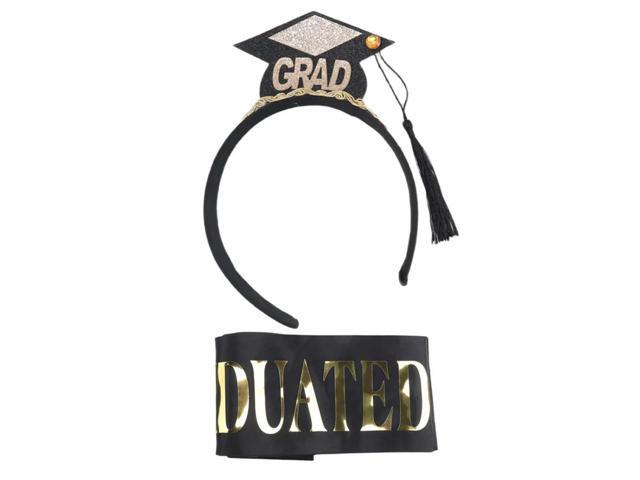 Click here for 1Set Grad Cap Headband Graduated Satin Sash 2024 G... prices