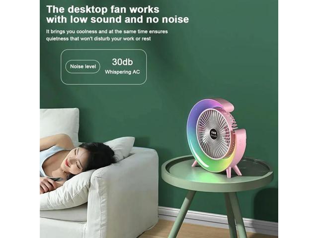 Click here for Fan USB Rechargeable Fan LED 7 Colors Electric Fan... prices