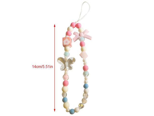 Click here for 1pc Girly Heart Bowknot Beaded Phone Chains Charm... prices