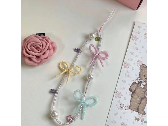 Click here for Bowknot Pearl Beaded Phone Charm with Sweet Anti-l... prices