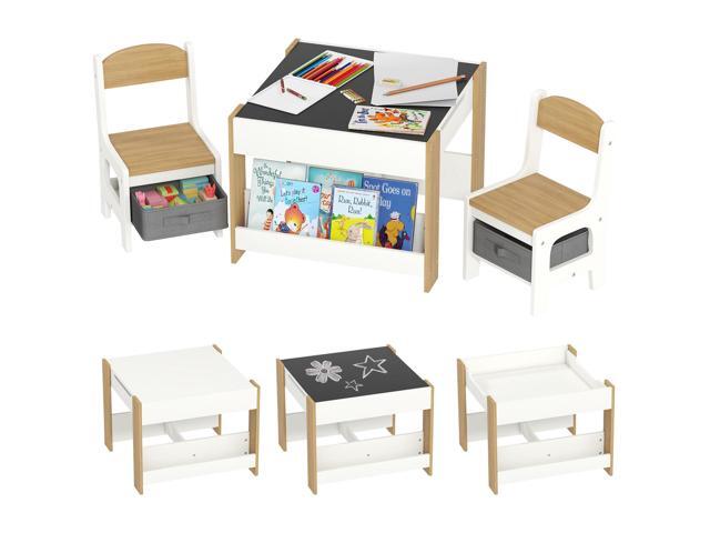 Click here for Qaba 3 Piece Kids Table and Chair Set  4 in 1 Todd... prices