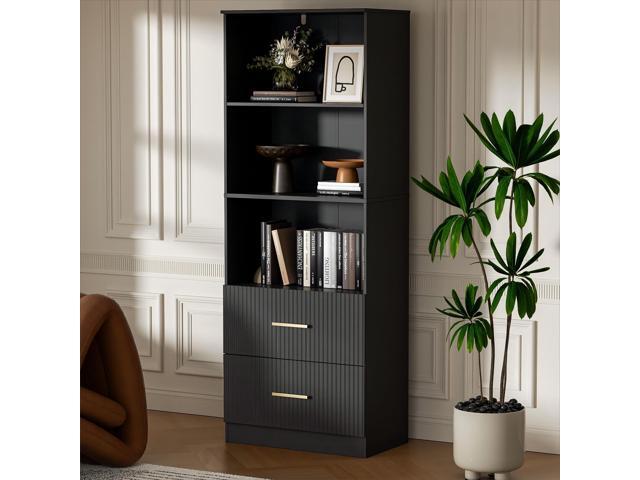 Click here for Black Bookshelf with Drawers  63 Tall Bookshelf wi... prices