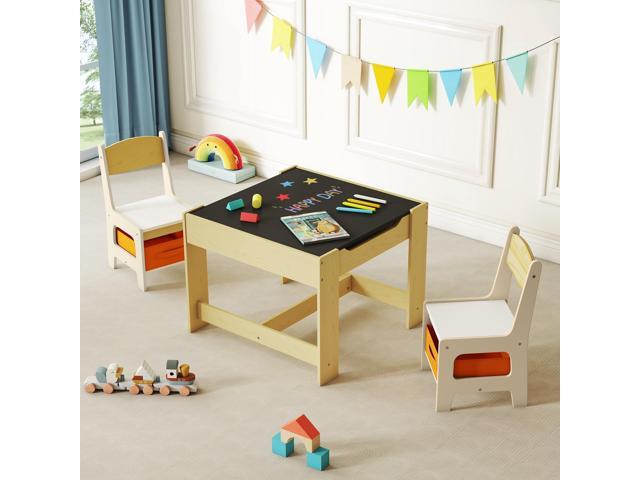 Click here for Kids Table and Chair Set  3 in 1 Wooden Activity T... prices