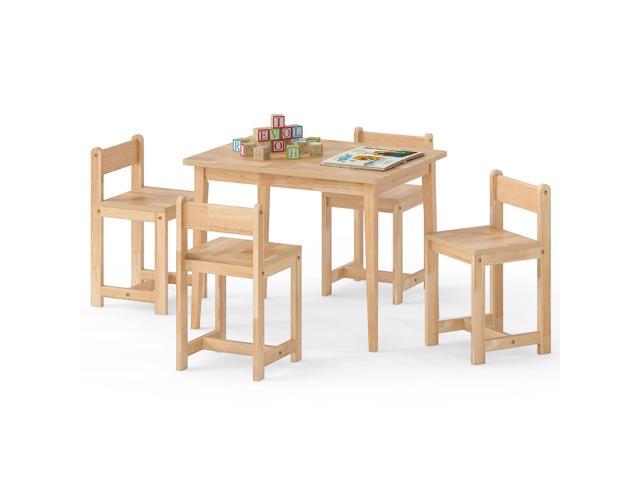 Click here for Costzon Kids Table and Chairs  5 Pieces Rubber Woo... prices