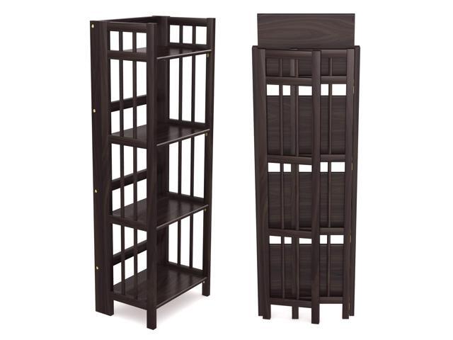 Click here for Stony Edge 4-Tier Folding Bookshelf Espresso Wood... prices