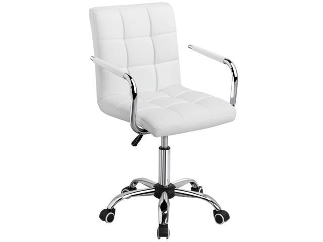 Click here for Yaheetech White Office Chair with Wheels and Armre... prices