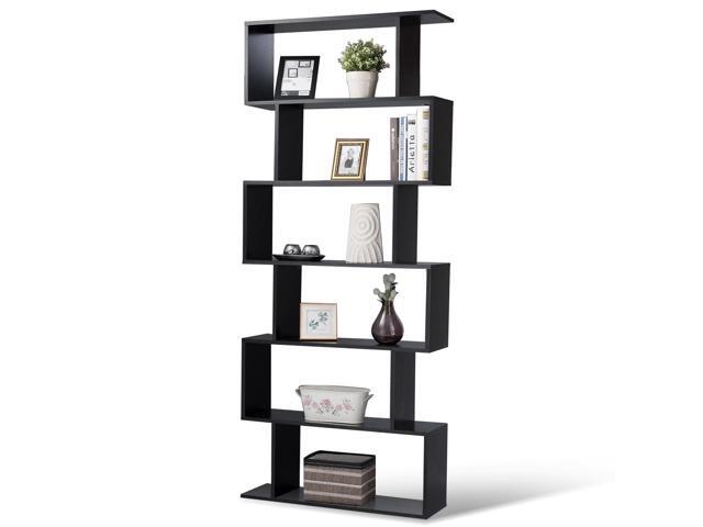 Click here for Tangkula 6-Tier Geometric Bookcase  Modern S-Shape... prices