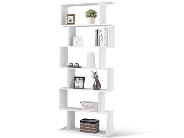 Click here for Tangkula 6-Tier Geometric Bookcase  Modern S-Shape... prices