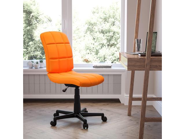 Click here for EMMA + OLIVER Mid-Back Orange Quilted Vinyl Swivel... prices