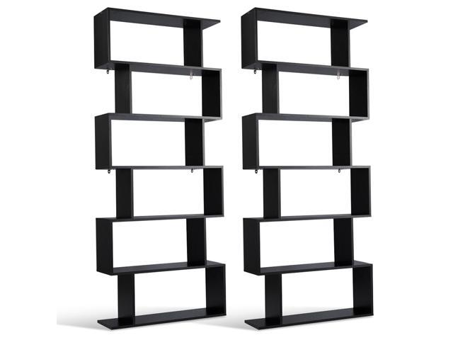Click here for Tangkula 6-Tier Geometric Bookcase  Modern S-Shape... prices