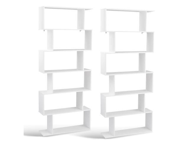 Click here for Tangkula 6-Tier Geometric Bookcase  Modern S-Shape... prices