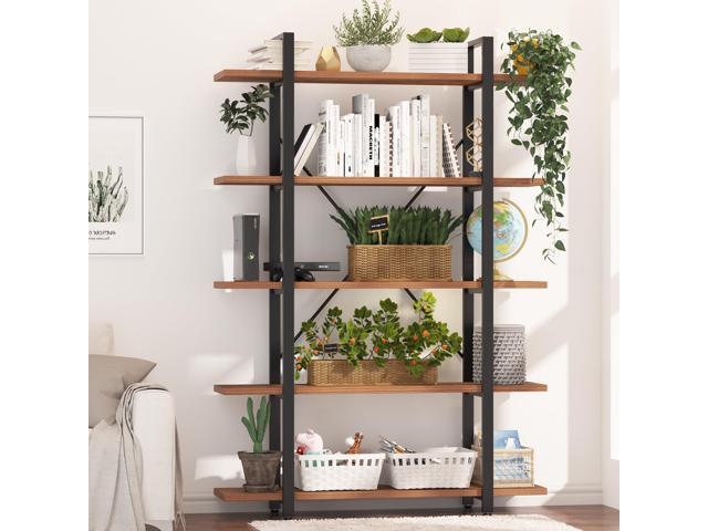 Click here for BATHWA Wood and Metal Minimalist 5 Tier Bookshelf... prices