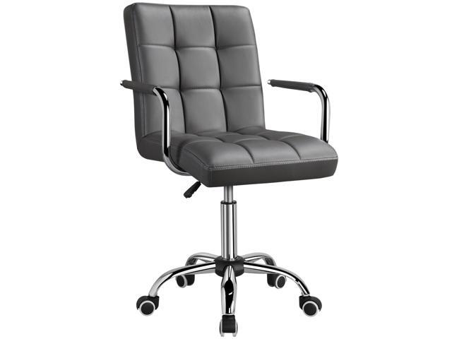 Click here for Yaheetech Mid Back Desk Chair  PU Leather Office T... prices