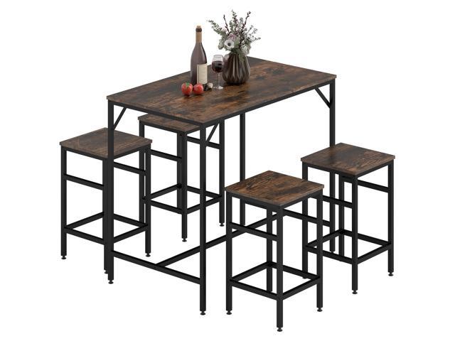 Click here for HOMCOM 5-Piece Industrial Dining Table Set  Bar Ta... prices