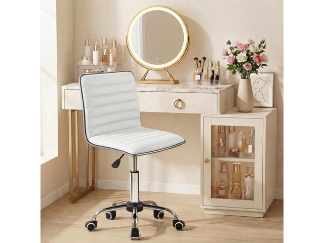 Click here for JUMMICO Armless Vanity Office Chair with Wheels  S... prices