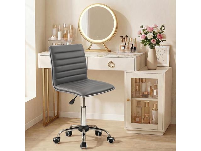 Click here for JUMMICO Armless Vanity Office Chair with Wheels  S... prices