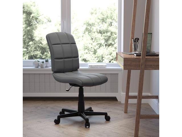 Click here for EMMA + OLIVER Mid-Back Gray Quilted Vinyl Swivel T... prices