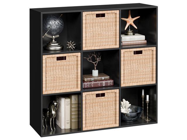 Click here for JupiterForce 9 Cube Storage Organizer Wooden Displ... prices