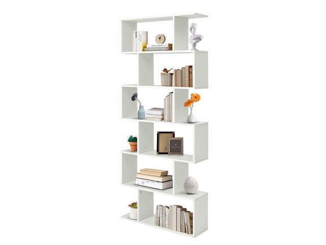 Click here for Giantex Geometric Bookcase White  S-Shaped Wooden... prices